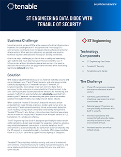 Solution Overview: ST Engineering Data Diode with Tenable OT Security | Tenable®