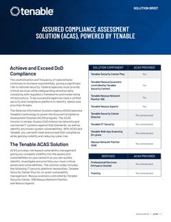Data Sheet: Assured Compliance Assessment Solution (ACAS) Powered by ...
