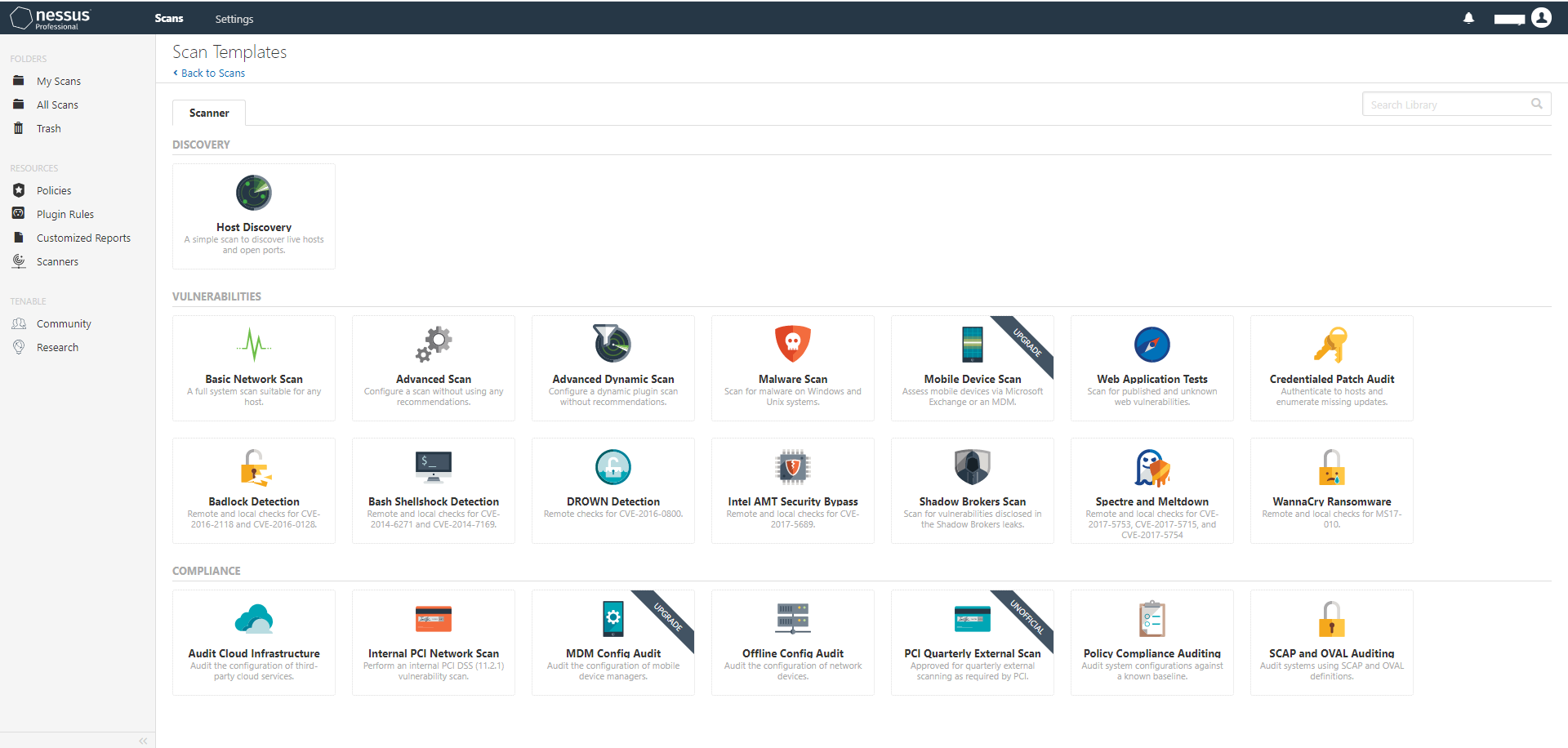 Nessus Scan Templates Nessus Scan Templates