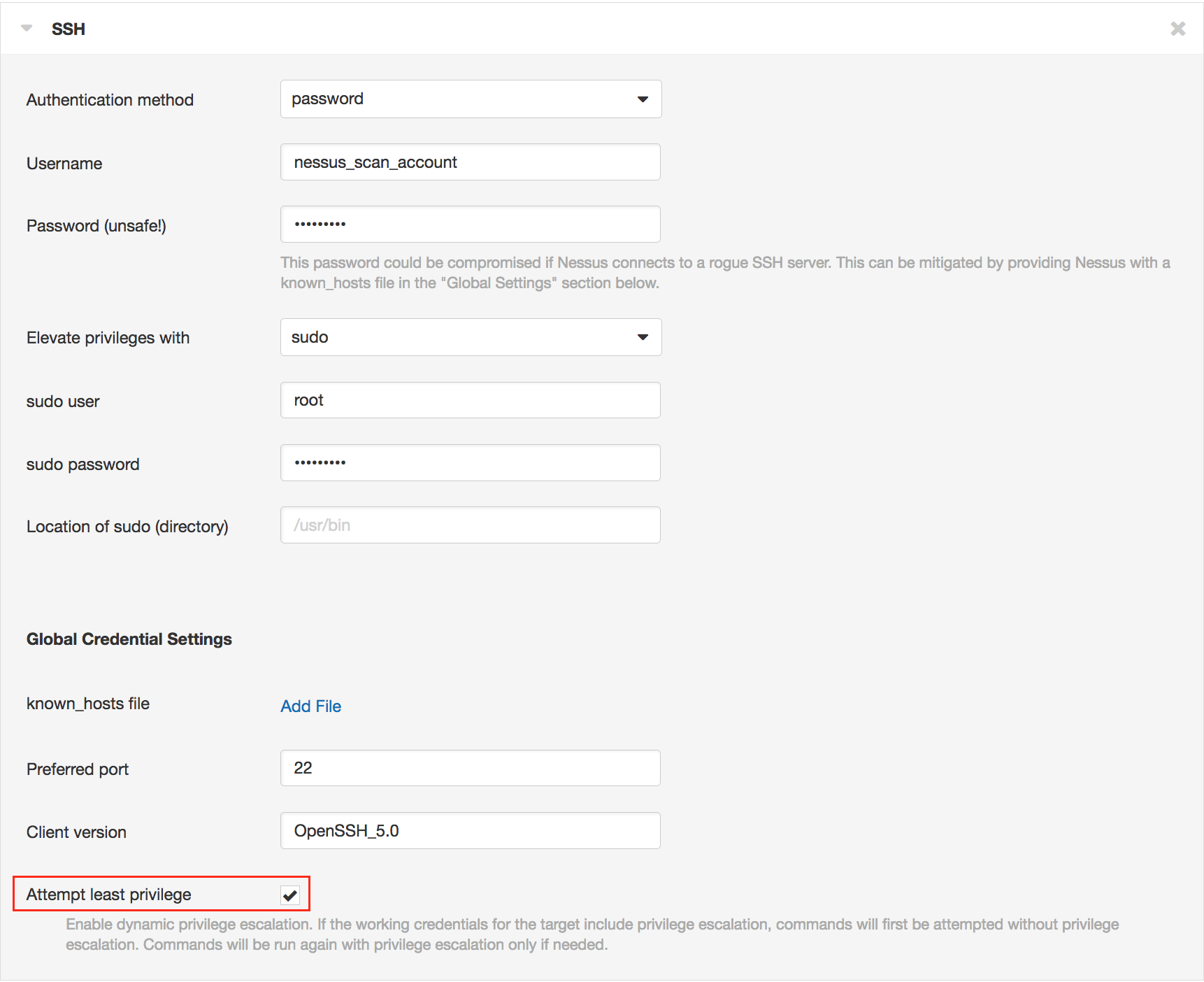 Configuring Least Privilege SSH scans with Nessus - Blog | Tenable®