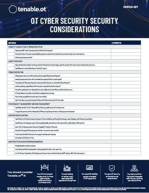 ICS Cybersecurity Checklist Guide to Choosing Solution | Tenable